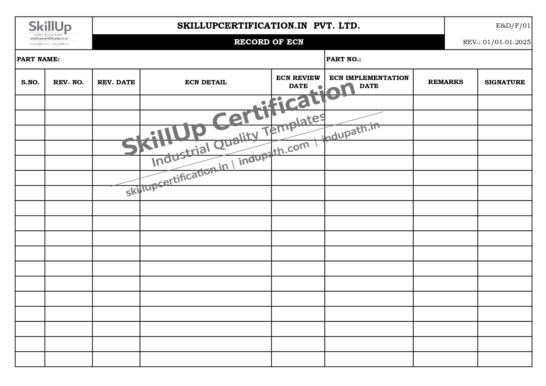Record of ECN Template Excel Download: 7 Key Fields Explained